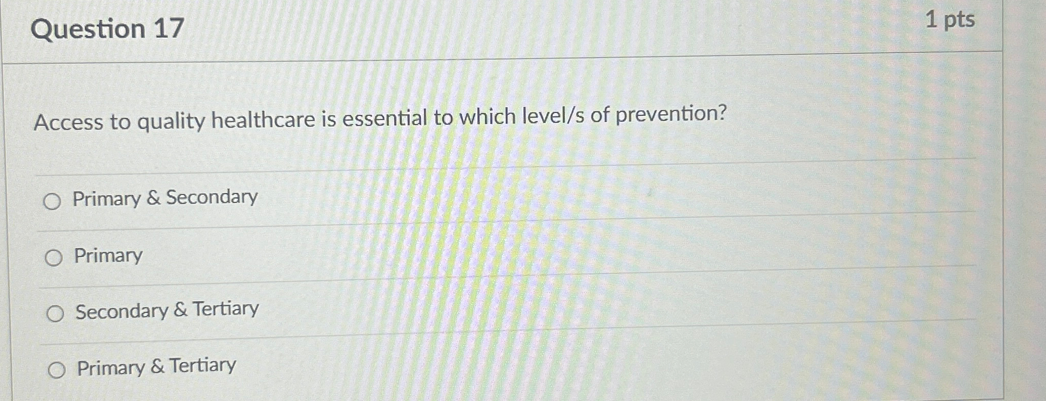Solved Question 171 ﻿ptsAccess to quality healthcare is | Chegg.com
