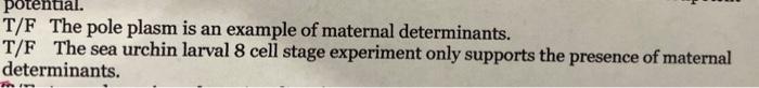 Solved potential. T/F The pole plasm is an example of | Chegg.com