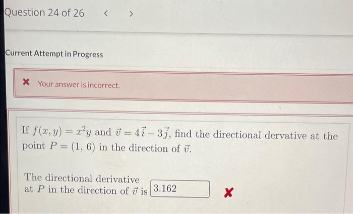 Solved Current Attempt in Progress * Your answer is | Chegg.com