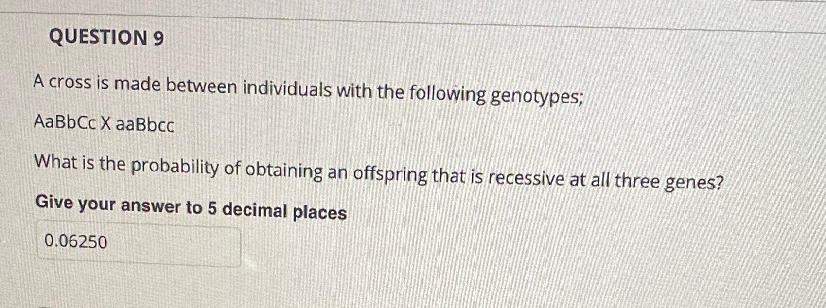 Solved QUESTION 9A cross is made between individuals with | Chegg.com