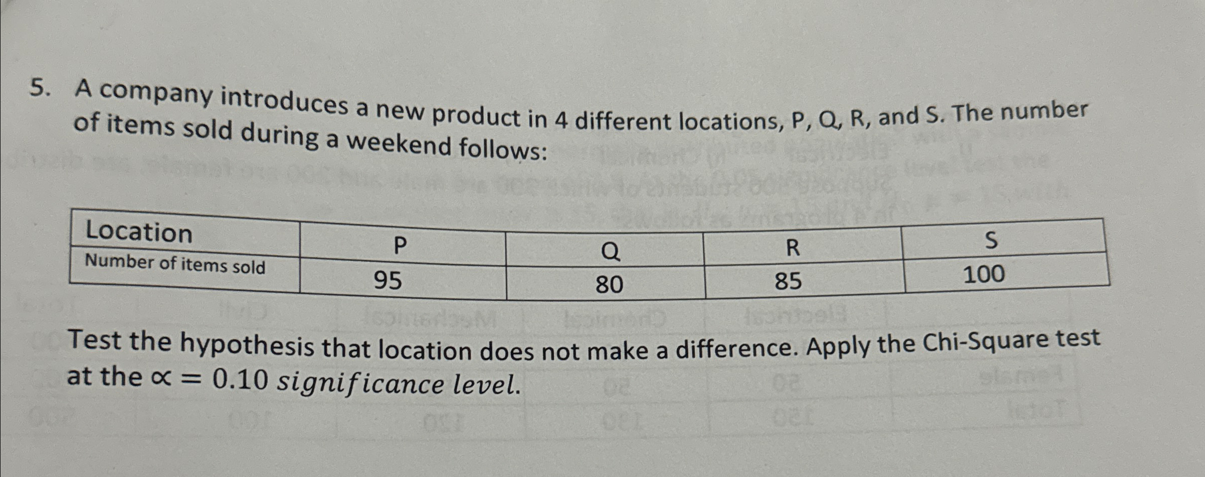 Solved A company introduces a new product in 4 ﻿different | Chegg.com