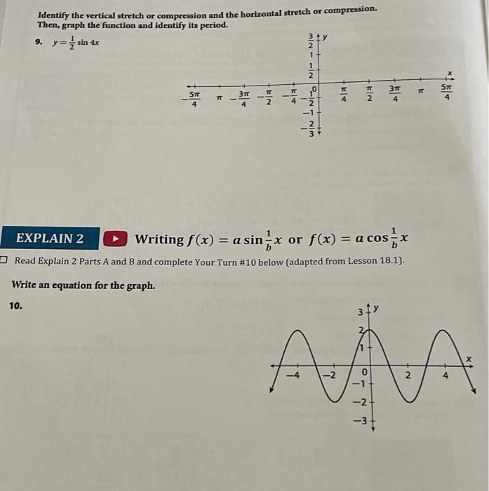Solved Identify the vertical stretch or compression and the | Chegg.com