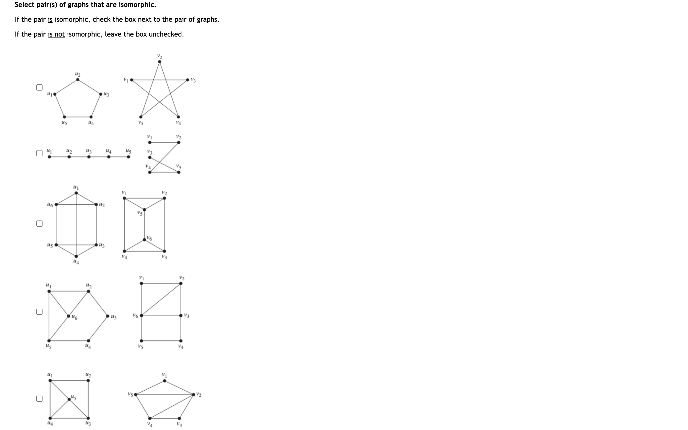 Solved Select pair(s) of graphs that are isomorphic.If the | Chegg.com Solved Select pair(s) of graphs that are isomorphic.If the | Chegg.com