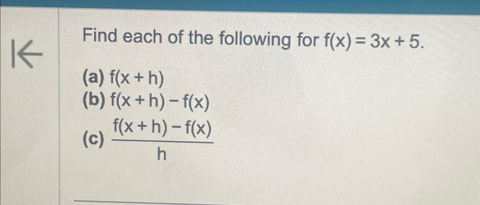 Solved Find each of the following for | Chegg.com