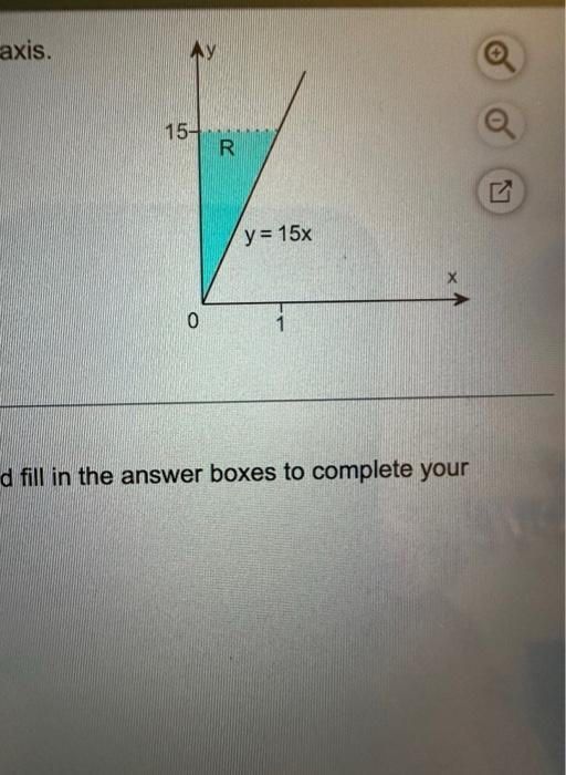 Solved y=15x,y=15, and x=0 choice. (Type exact answom.) A. | Chegg.com