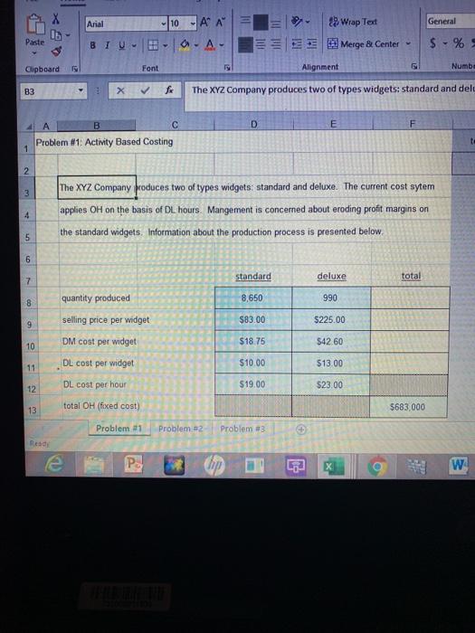 Solved Arial 10 General -AA 0A- 29 Wrap Text Merge & Center | Chegg.com