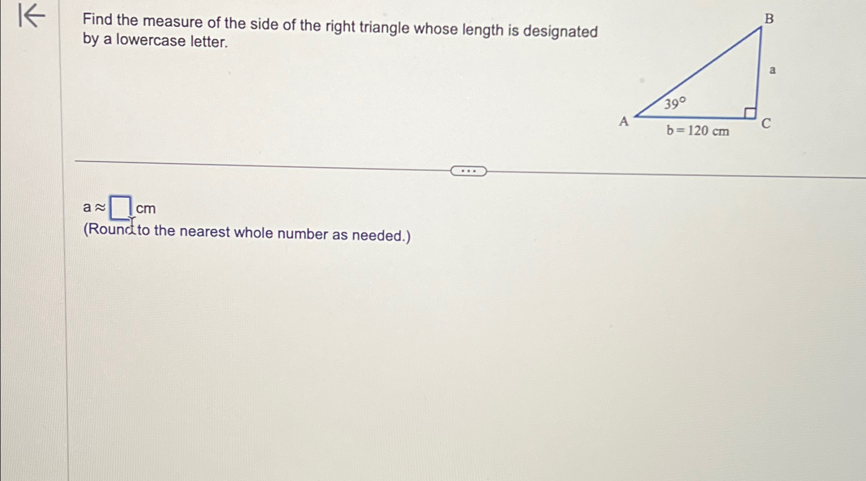 Solved Find the measure of the side of the right triangle | Chegg.com