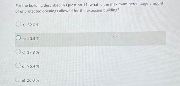 Solved For the building described in Question 11, what is | Chegg.com