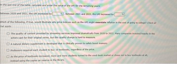 Solved 1. Calculating inflation using a simple price index | Chegg.com