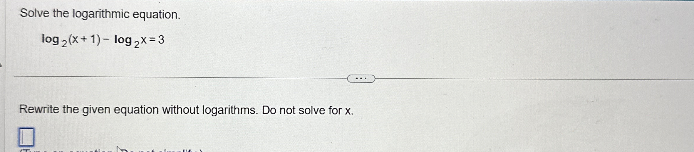 Solved Solve the logarithmic | Chegg.com