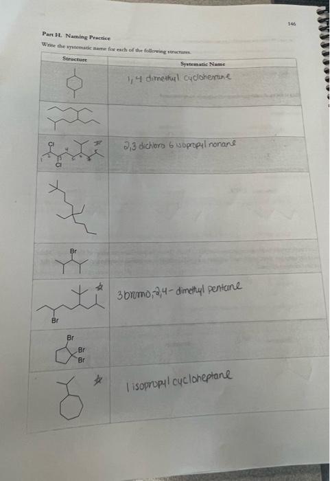 Solved Part H. Naming Practice Whte the npitematic name for | Chegg.com