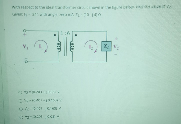 Solved With respect to the ideal transformer circuit shown | Chegg.com