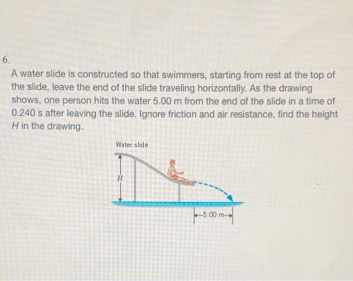 Solved 6. A water slide is constructed so that swimmers, | Chegg.com