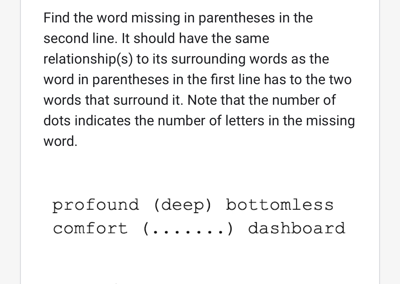 Solved Find the word missing in parentheses in the second | Chegg.com