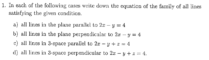 Solved In each of the following cases write down the | Chegg.com