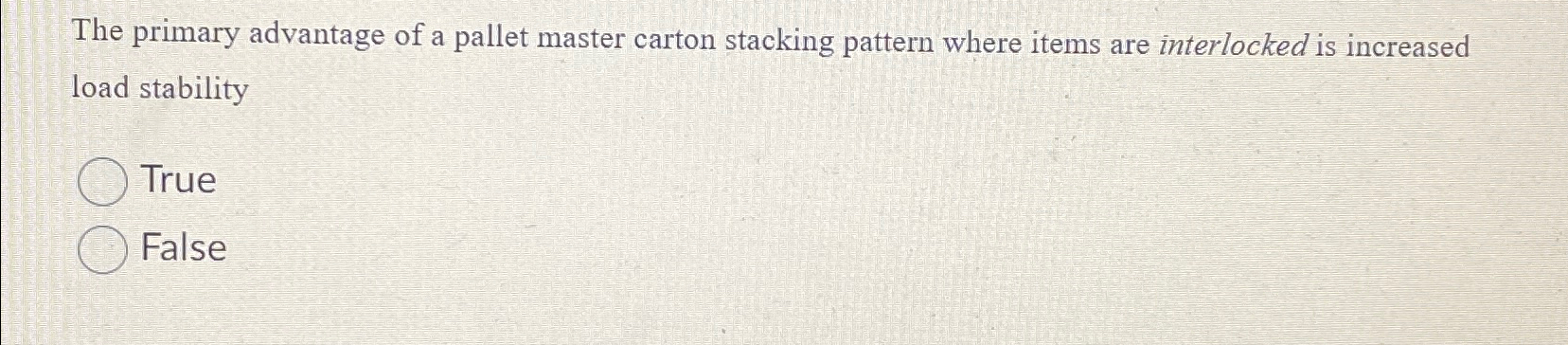 Solved The primary advantage of a pallet master carton | Chegg.com