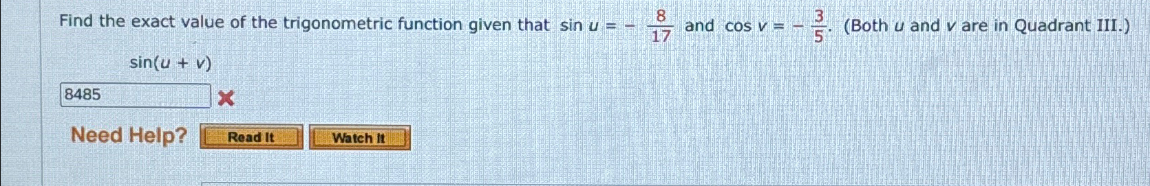 Solved Find the exact value of the trigonometric function | Chegg.com