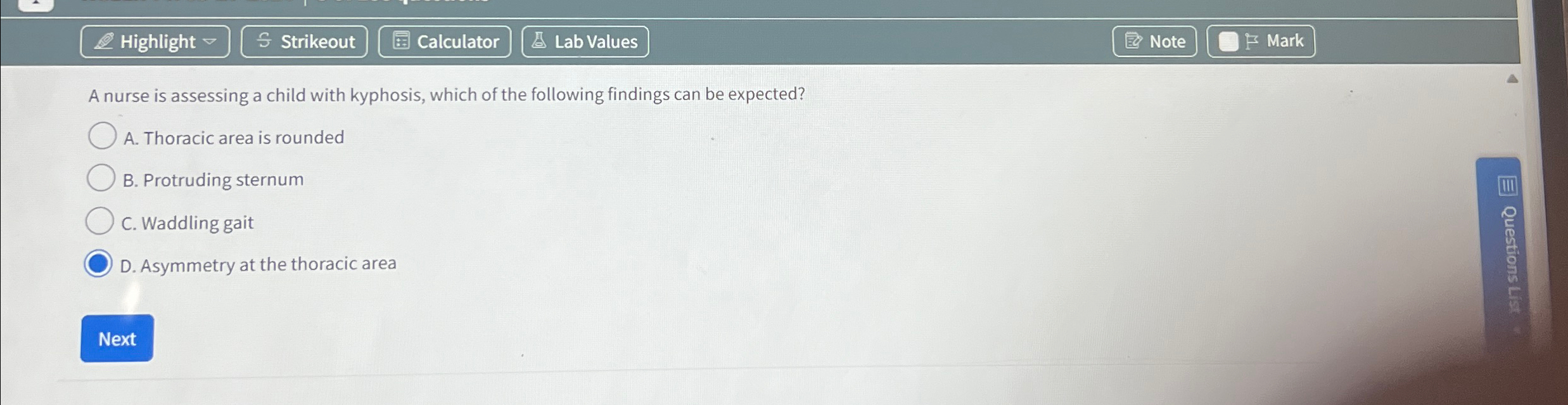 Solved Lab ValuesNoteMarkA nurse is assessing a child with | Chegg.com