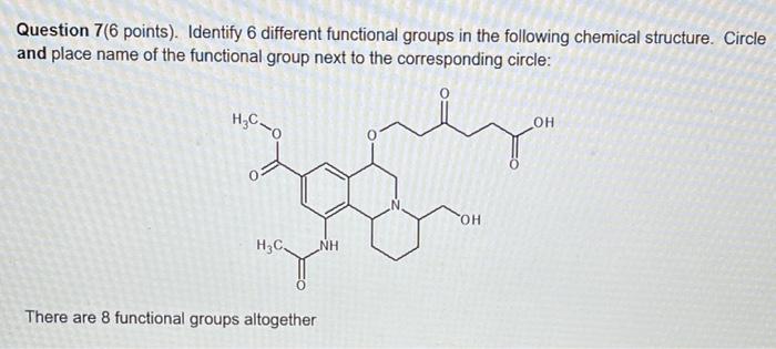 Solved Question 7(6 points). Identify 6 different functional | Chegg.com