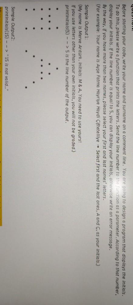 Before starting your code, write your name and | Chegg.com