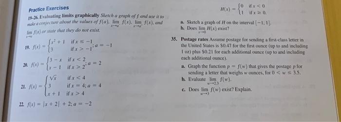 Solved Practice Exercises 19-26. Evaluating limits | Chegg.com