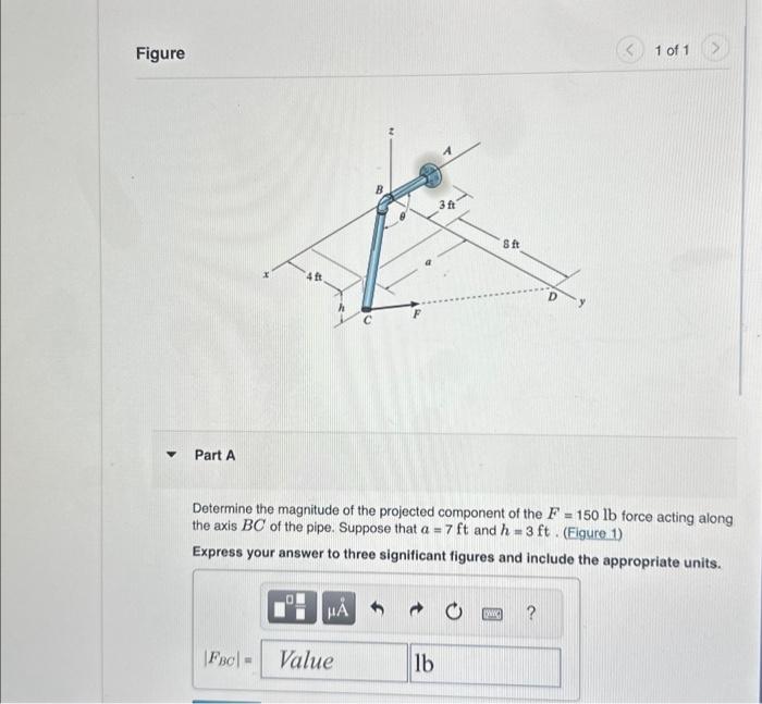Solved Determine The Magnitude Of The Projected Component Of