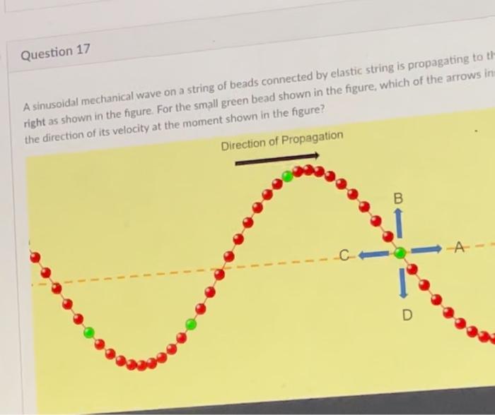 Solved Question 17 A sinusoidal mechanical wave on a string | Chegg.com
