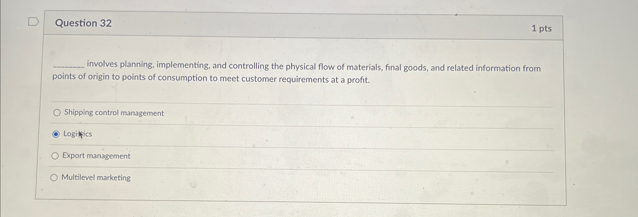 Solved Question 321 ﻿ptsinvolves planning, implementing, and | Chegg.com