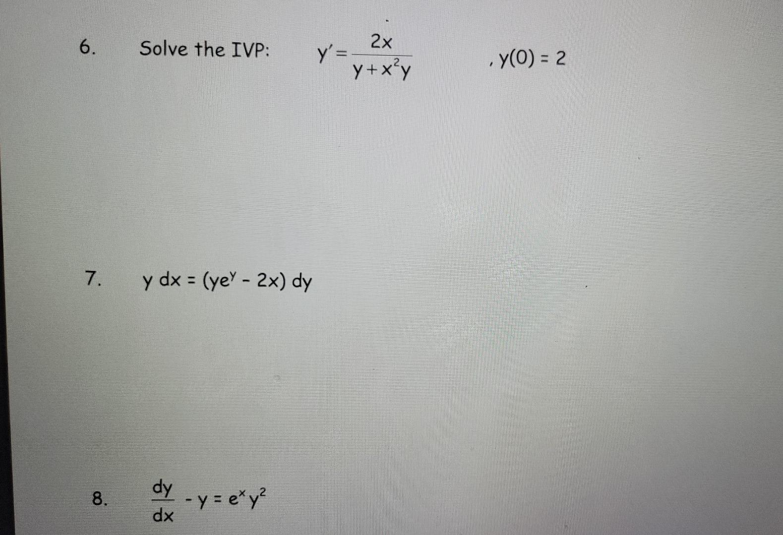Solved Identify the method you use in solving each problem - | Chegg.com