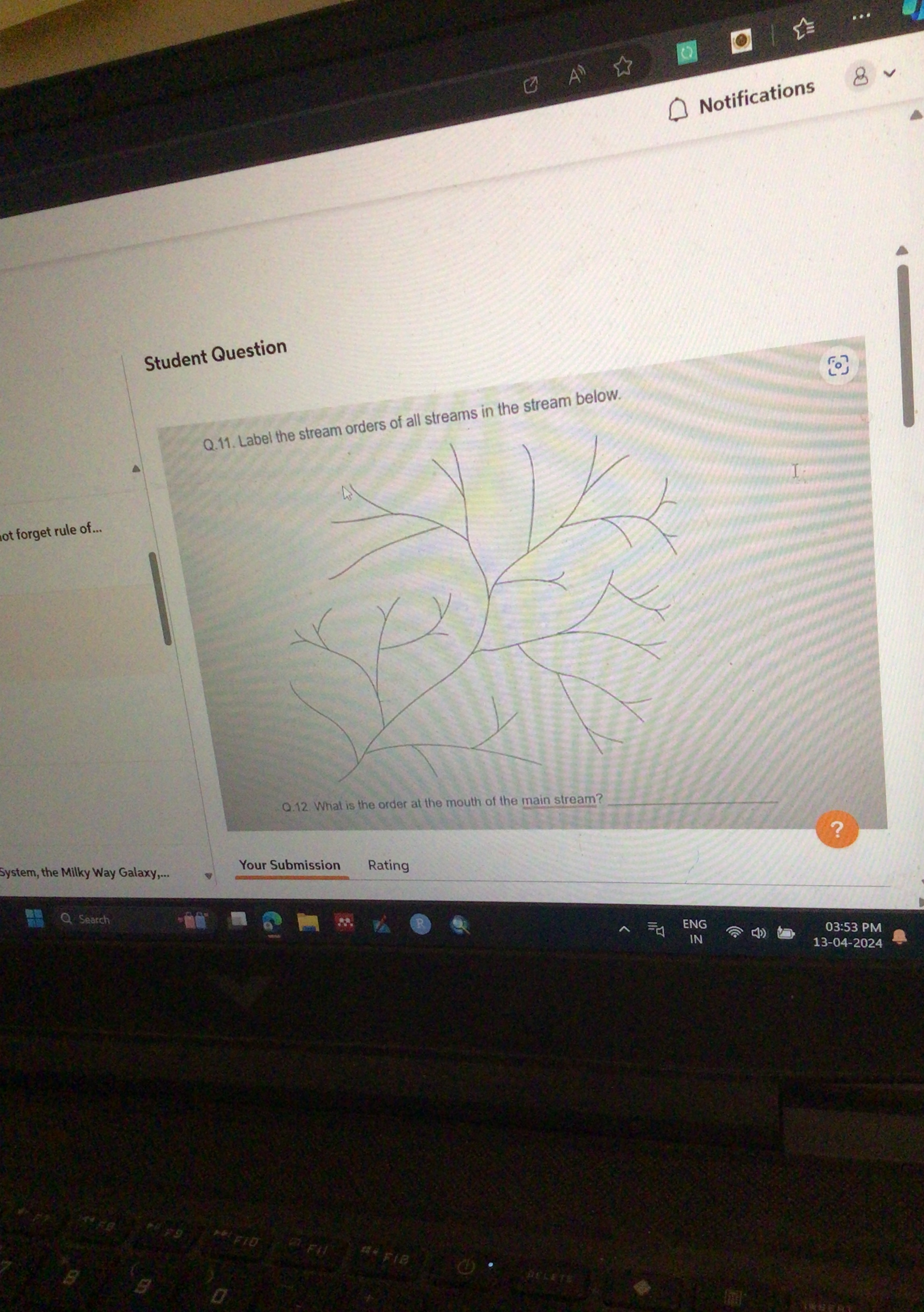 Solved NotificationsStudent QuestionQ.11. ﻿Label the stream | Chegg.com