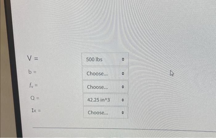 Solved Find V,Q,1,b, and fv max for the beam shown below. | Chegg.com