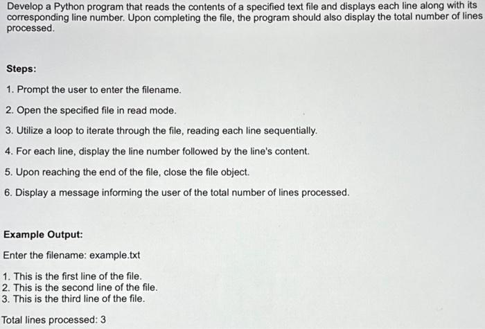 Solved Develop a Python program that reads the contents of a | Chegg.com