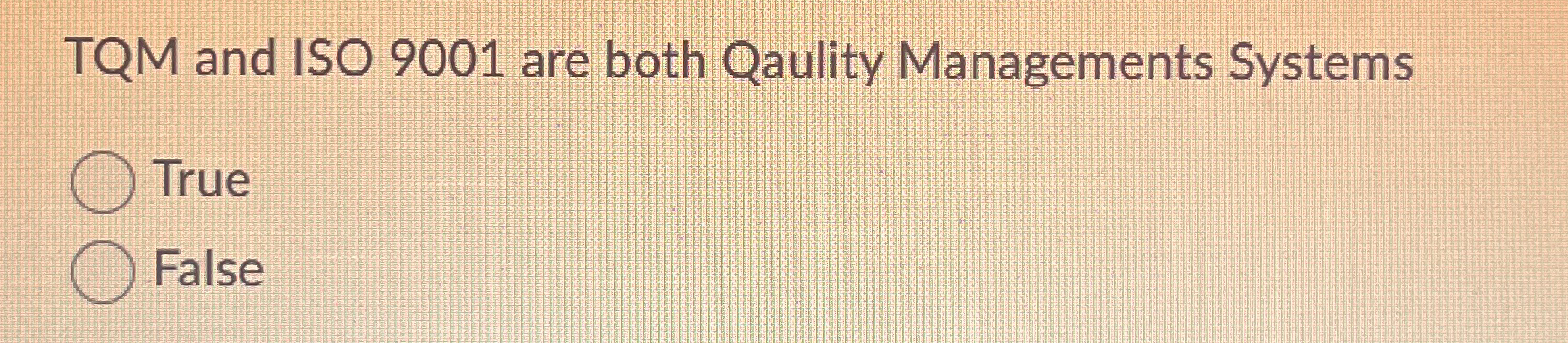 Solved TQM and ISO 9001 ﻿are both Qaulity Managements | Chegg.com