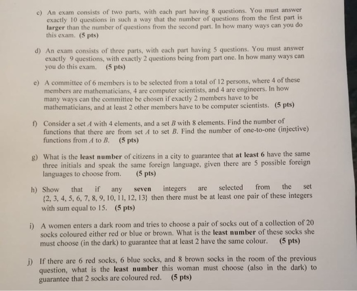 Solved c) An exam consists of two parts, with each part | Chegg.com