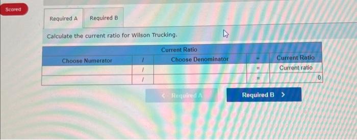 Solved \r\nCalculate the current ratio for Wilson | Chegg.com