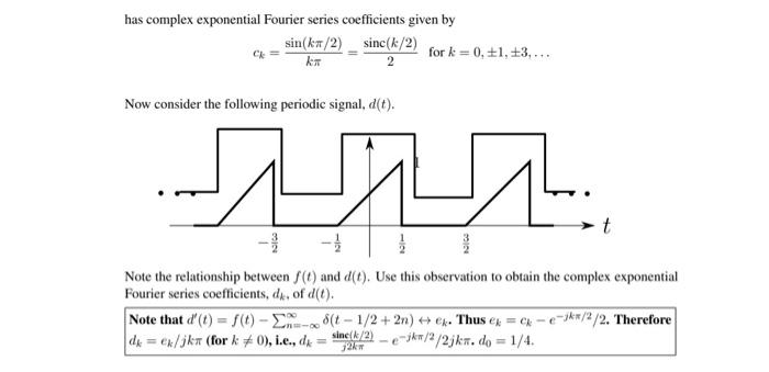 Solved 10) 3. The following periodic signal f(t)has complex | Chegg.com