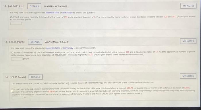 Solved 12. [-/6.66 Points) DETAILS WANEFMAC7 9.5.029. MY | Chegg.com