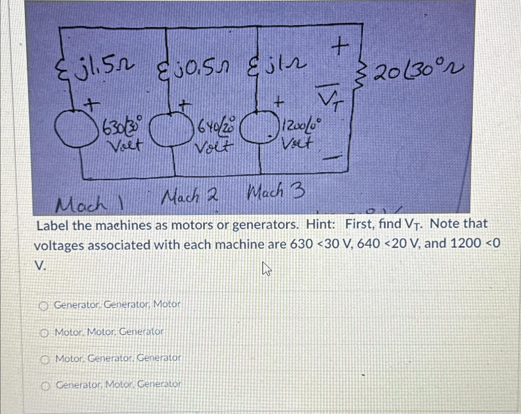 Solved Label the machines as motors or generators. Hint: | Chegg.com
