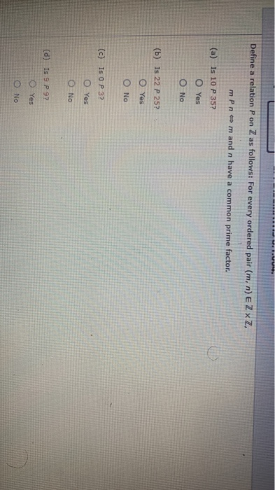 Solved -Bv Define a relation Pon Z as follows: For every | Chegg.com