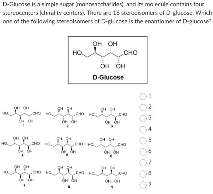Solved D-Glucose is a simple sugar (monosaccharides), and | Chegg.com