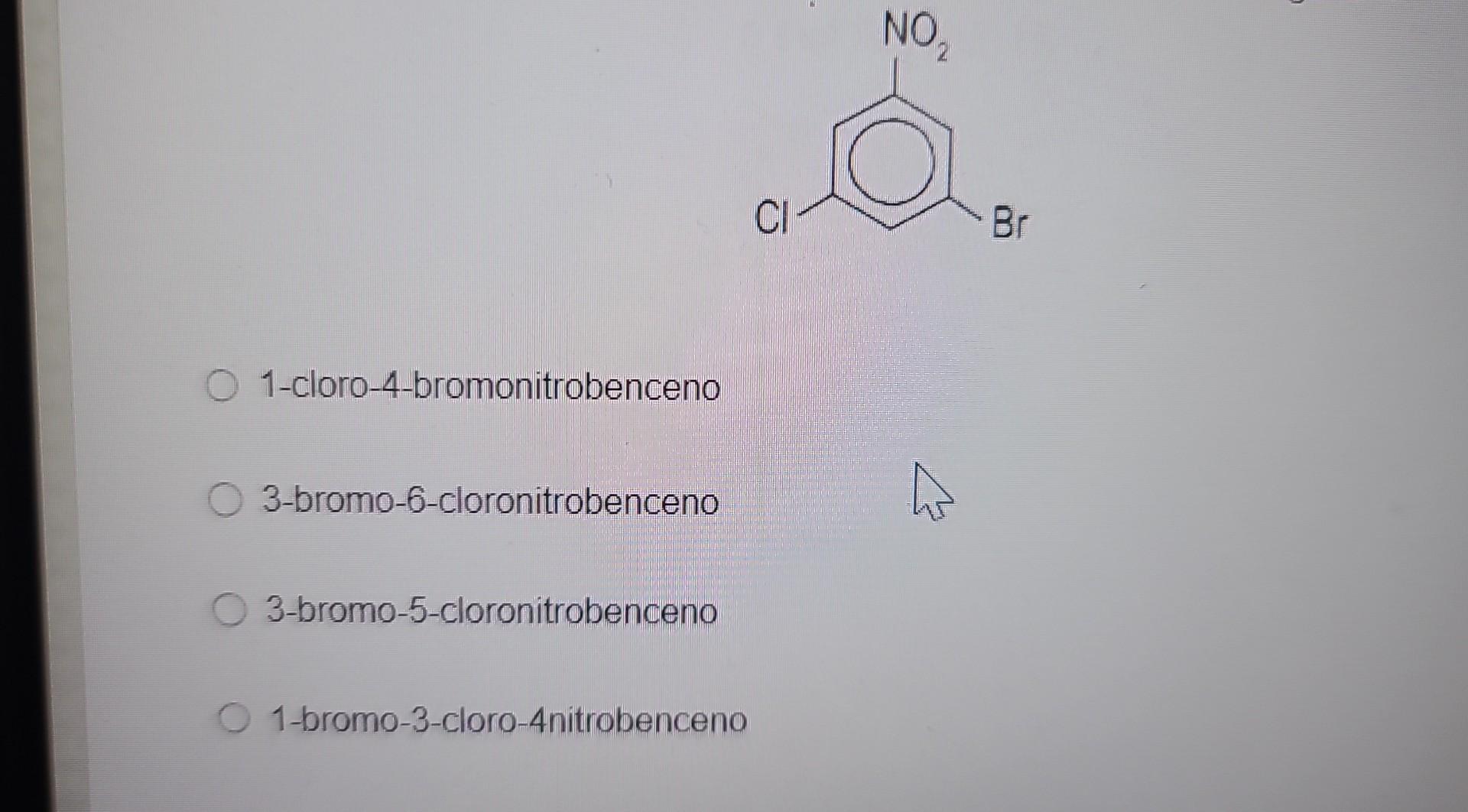 Solved 1-cloro-4-bromonitrobenceno | Chegg.com