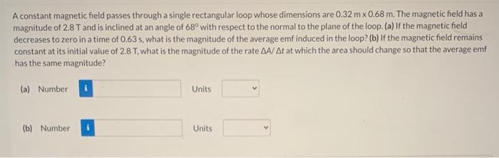 Solved A constant magnetic field passes through a single | Chegg.com