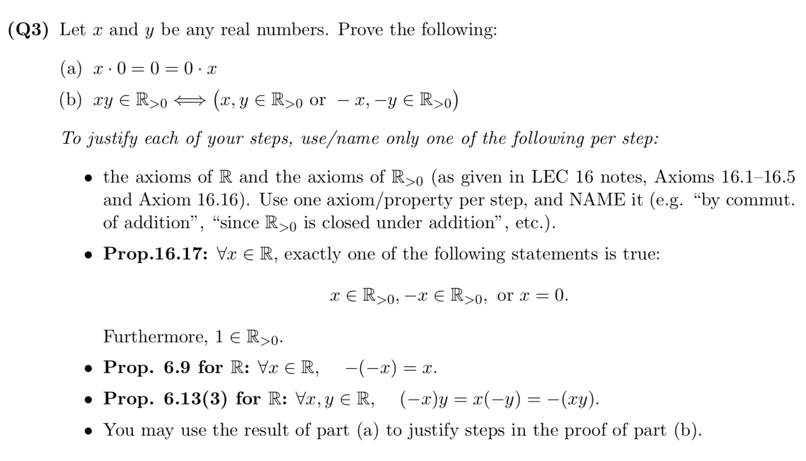 Solved (Q3) ﻿Let x ﻿and y ﻿be any real numbers. Prove the | Chegg.com