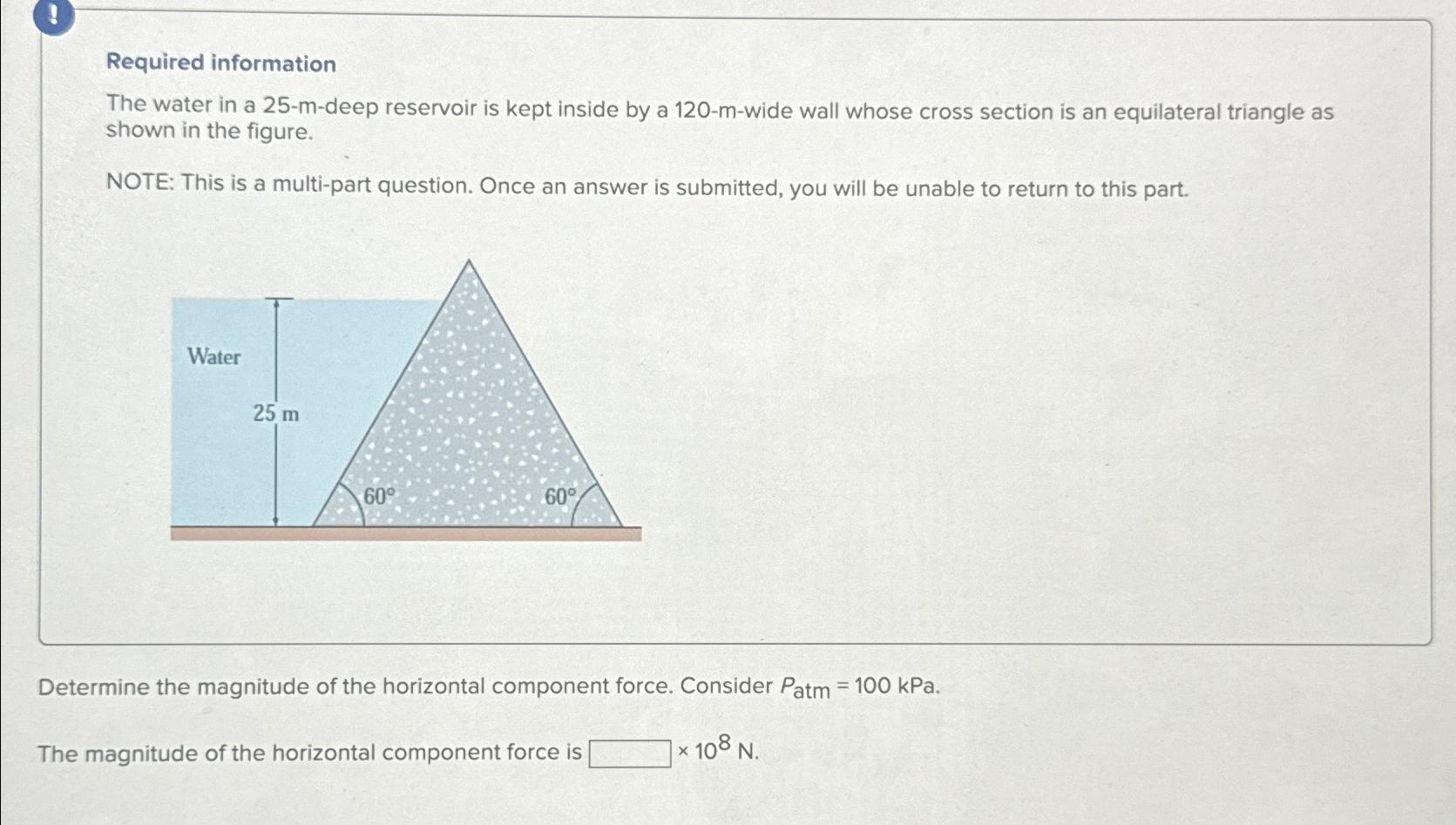 Solved IRequired informationThe water in a 25 -m-deep | Chegg.com