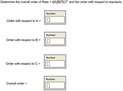 Solved Determine the overall order of Rate = k[A][B]2[C]2 | Chegg.com