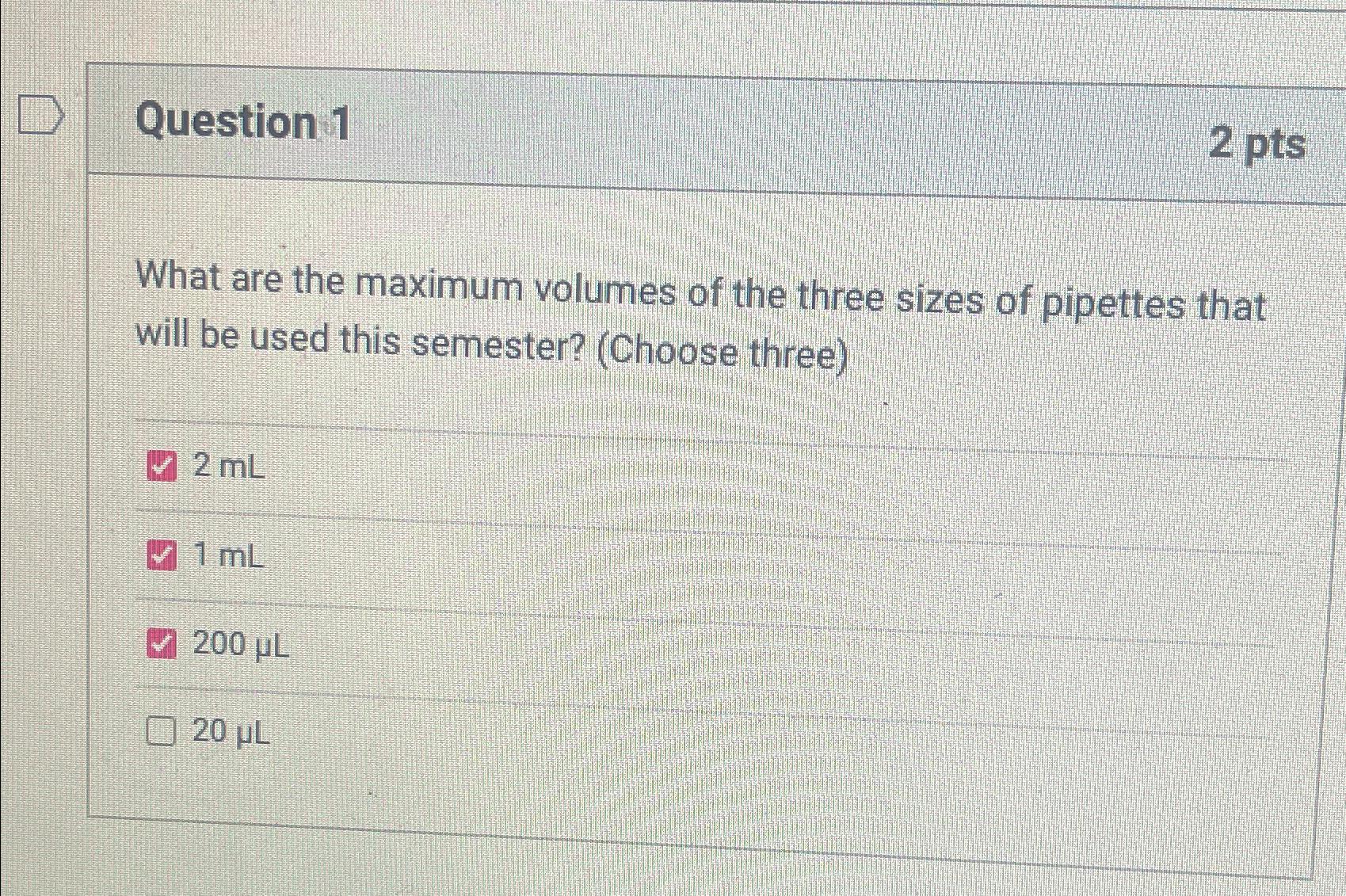 Solved Question 12 ﻿ptsWhat are the maximum volumes of the | Chegg.com