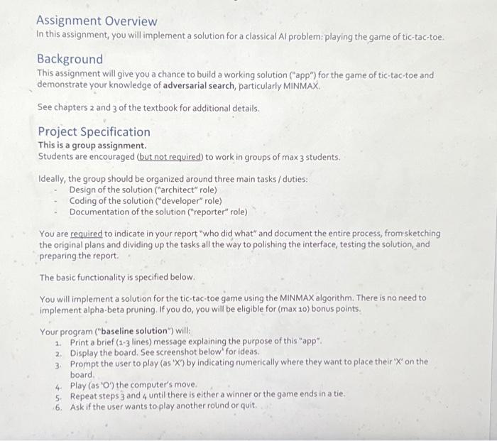 Assignment Overview In this assignment, you will | Chegg.com