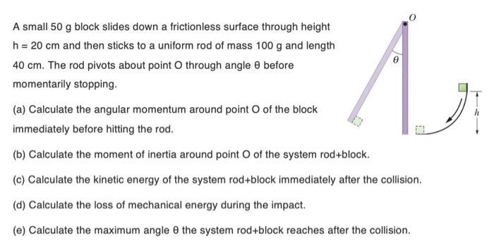 Solved A small 50 g block slides down a frictionless surface | Chegg.com