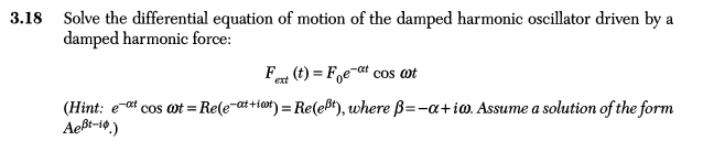 Solved 3.18 ﻿Solve the differential equation of motion of | Chegg.com