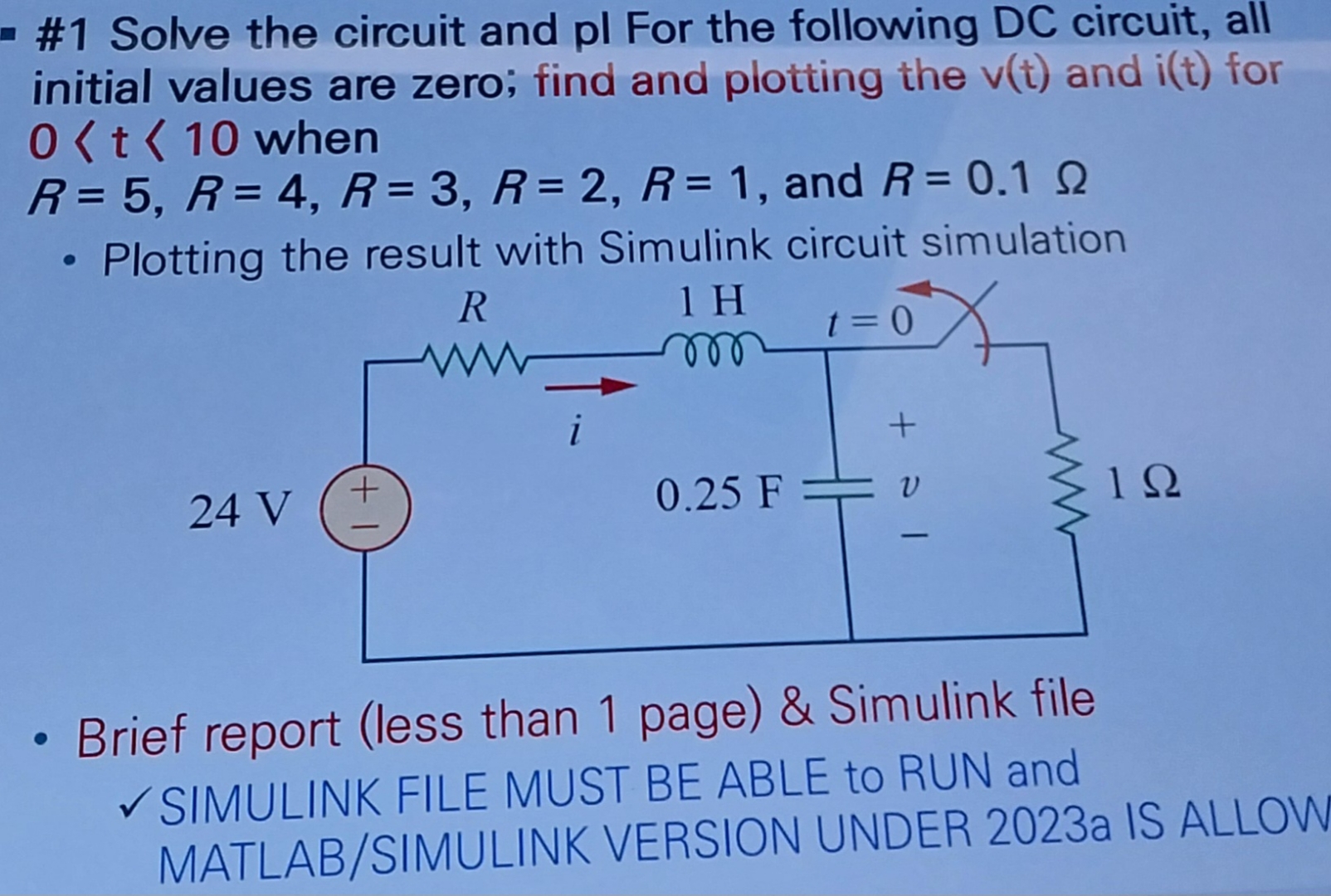 Solved #1 ﻿Solve the circuit and pl For the following DC | Chegg.com